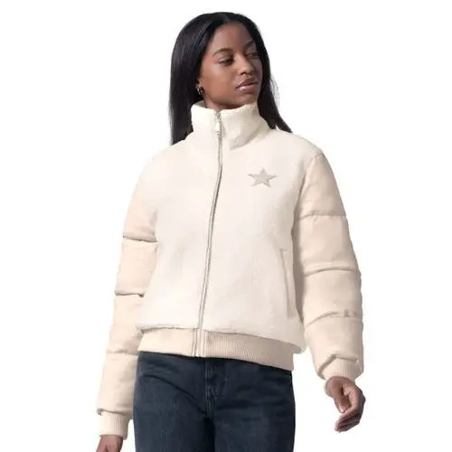 G-III 4HER BY CARL BANKS Dallas Cowboys Cheerleader Sherpa Jacket - Cream