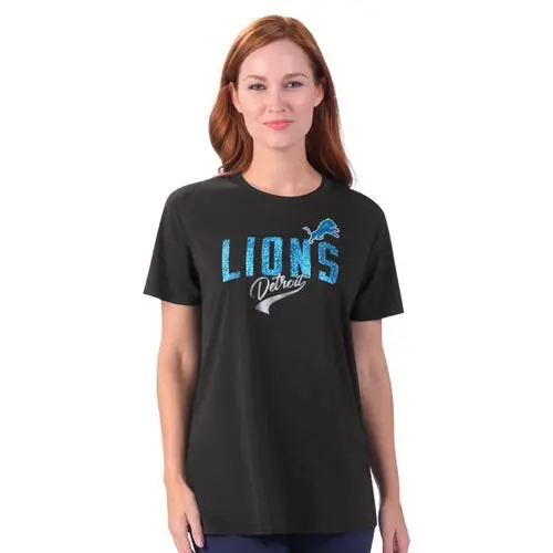 G-III 4HER BY CARL BANKS Detroit Lions Jacey Performance Tri-blend T-shirt - Black