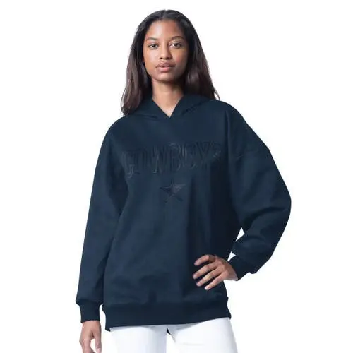 G-III 4HER BY CARL BANKS Dallas Cowboys Best Hitter Oversized Tunic Pullover Hoodie - Navy
