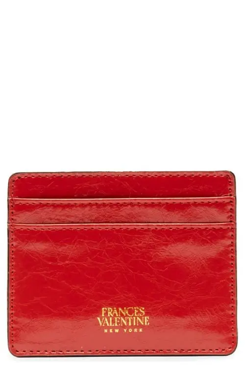 FRANCES VALENTINE Leather Card Case - Red