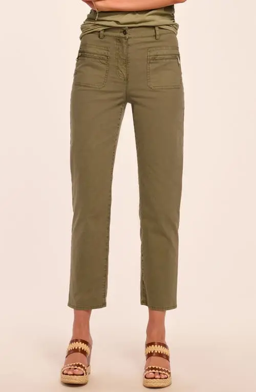 Ramy Brook Emmy Stretch Cotton Twill Ankle Pants - Safari Green