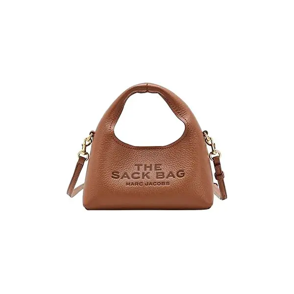 Marc Jacobs The Micro Crossbody Sack Leather Bag 'argan Oil - Brown
