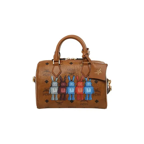 Mcm Ella Vi Boston Small Bag 'cognac