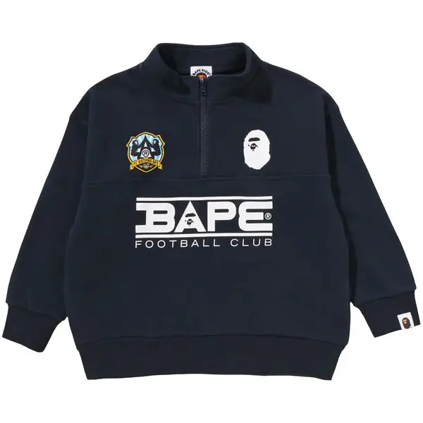 A BATHING APE Embroidery Patch Relaxed Fit Half Zip Sweatshirt 'navy - Blue