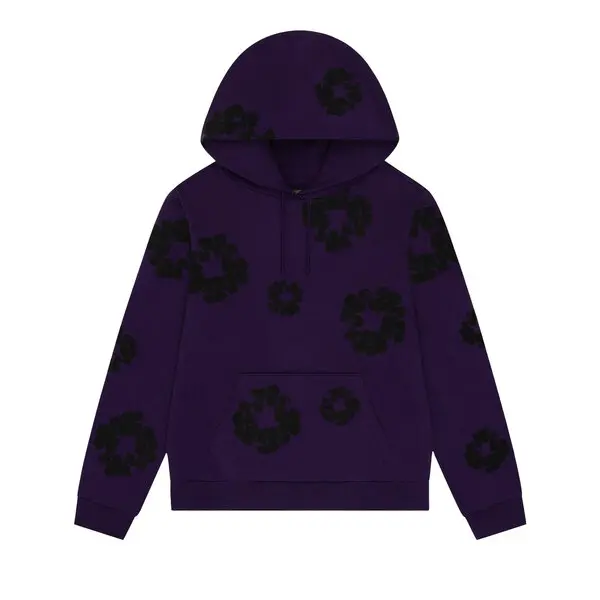 DENIM TEARS Black Cotton Wreath Hoodie - Purple