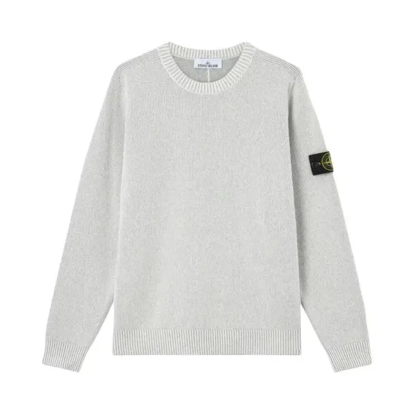 Stone Island Basic Crew Neck Sweatshirt 'melange Pearl