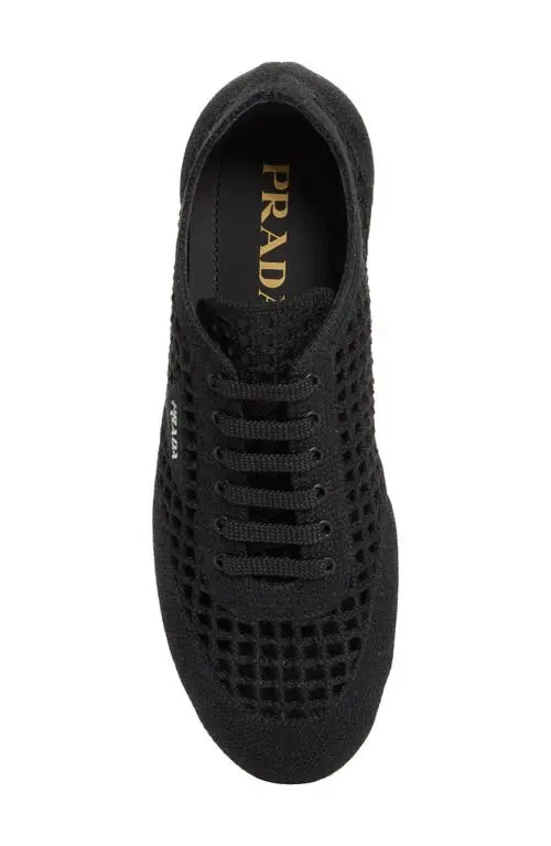 Prada Crochet Sneaker - Black