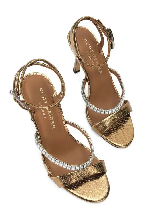 Kurt Geiger Crystal Ankle Strap Sandals - Rust/copper