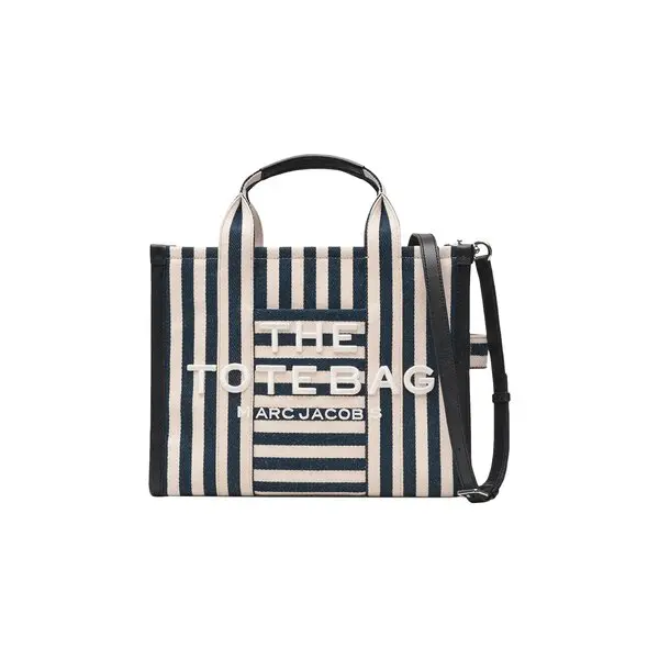 Marc Jacobs Stripe Canvas Medium Tote Bag Sea - Blue