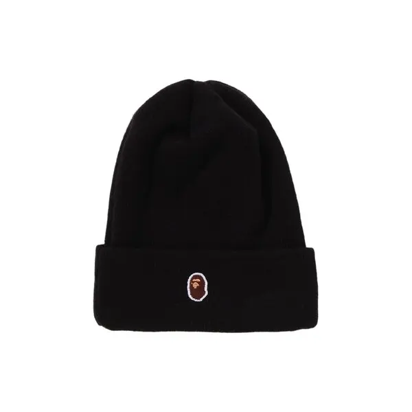 A BATHING APE Ape Head One Point X New Era Knit Cap - Black