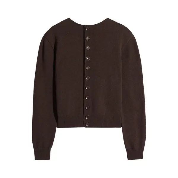 LEMAIRE Reversible Buttoned Sweater 'ebony - Cream