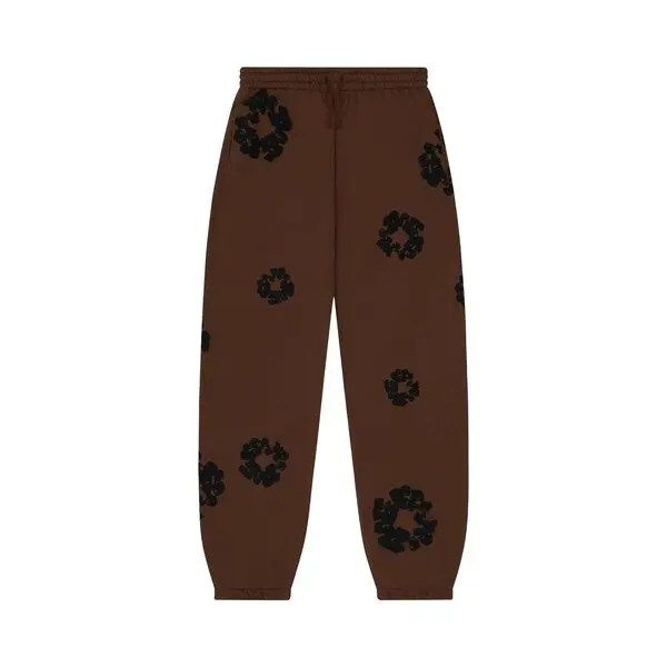 DENIM TEARS Black Cotton Wreath Sweatpants - Brown