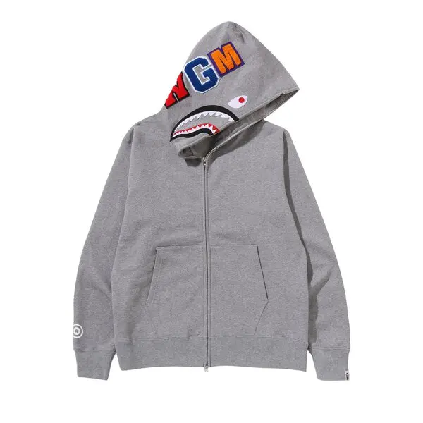 A BATHING APE Shark Full Zip Hoodie - Grey