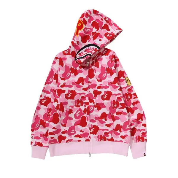 A BATHING APE Abc Camo 2nd Shark Full Zip Hoodie - Pink