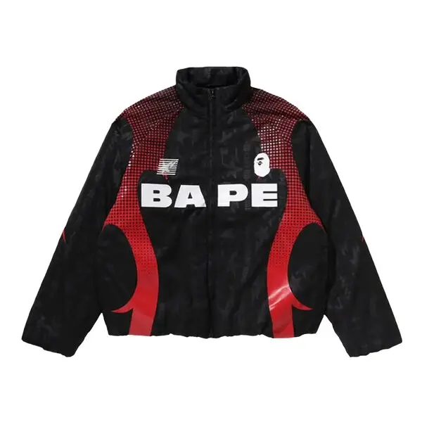 A BATHING APE Aba Frame Monogram Jacquard Multi Logo Padded Jacket
