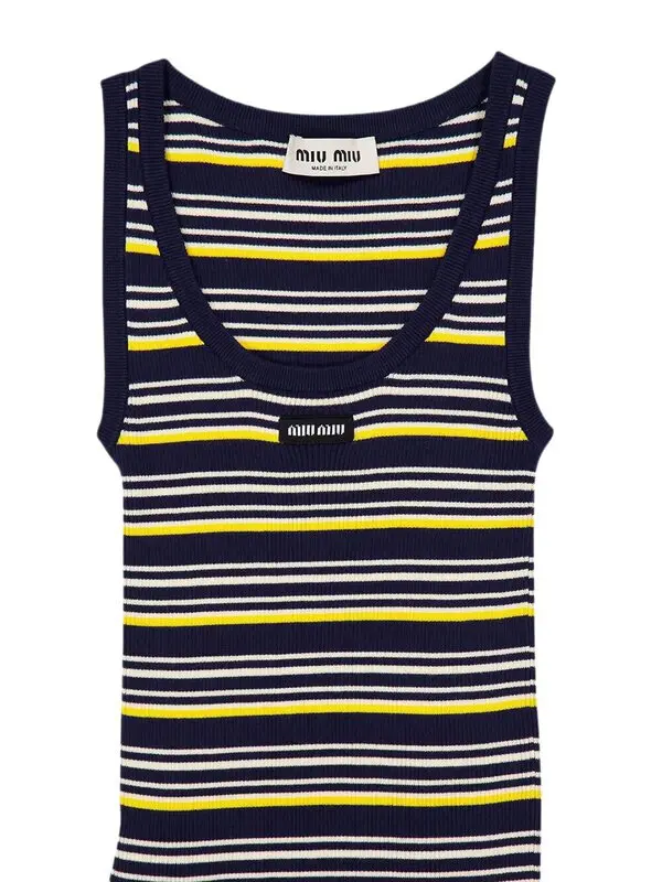 Miu Miu Canotta Stripe Top 'bleu