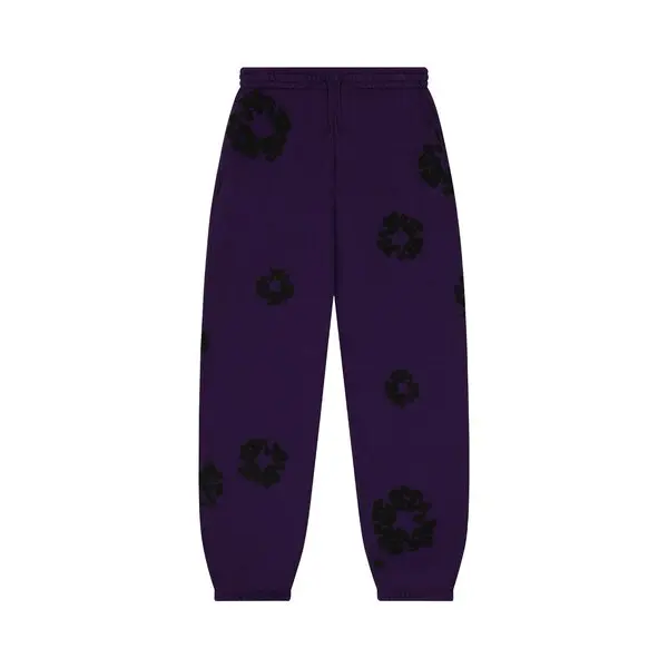 DENIM TEARS Black Cotton Wreath Sweatpants - Purple