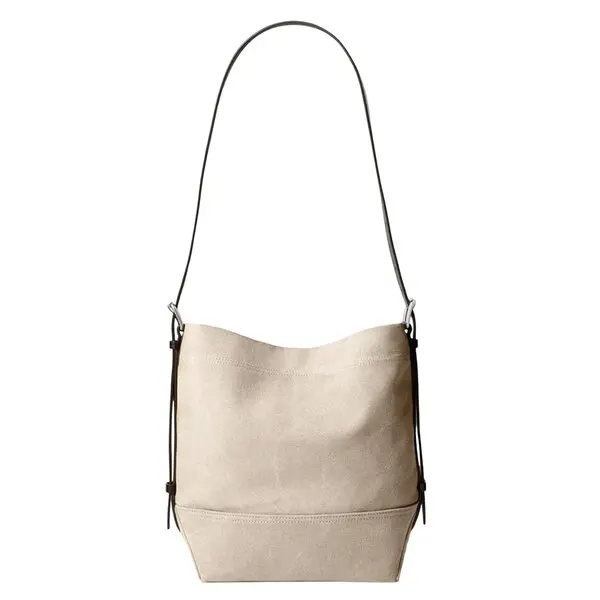 LEMAIRE Small Belted Tote Bag 'dark Linen - Tan