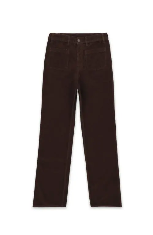 FORTELA Corduroy Bootcut Trousers - Dark Brown