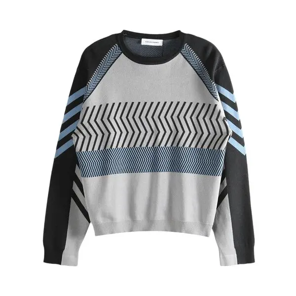 KIKO KOSTADINOV Combed Cotton Gizi Panelled Jumper /grey/blue - Black
