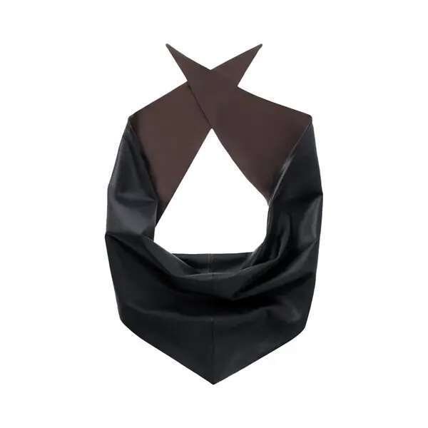 LEMAIRE Leather Triangle Scarf - Black