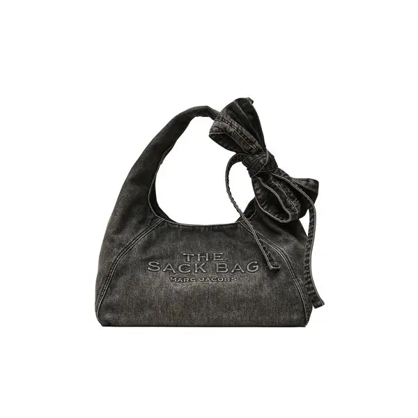 Marc Jacobs Denim Bow Sack Bag Wash - Black