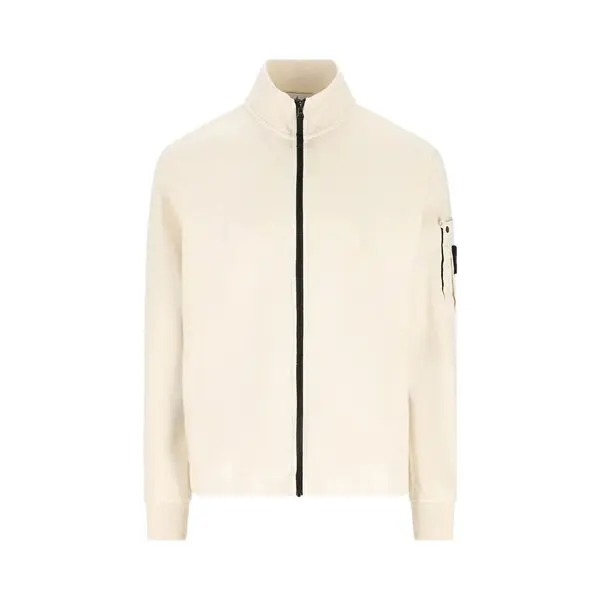 Stone Island Zip Up Cardigan 'ivory - Cream