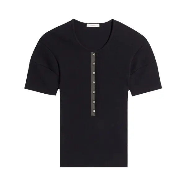 LEMAIRE Fitted Henley Shirt - Black