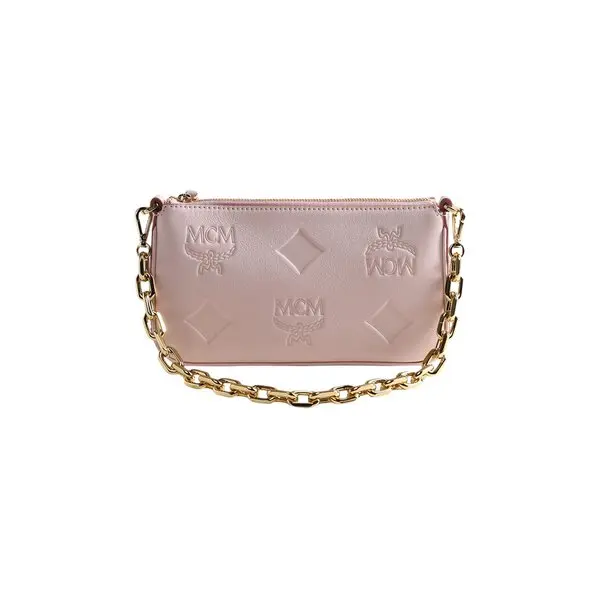 Mcm Aren Maxi Leather Pouch