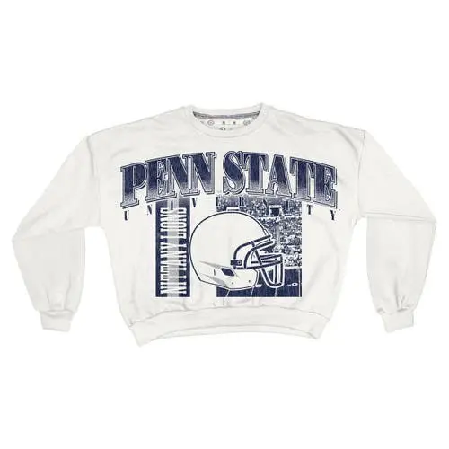 PRESSBOX Penn State Nittany Lions Oversized Crewneck Sweatshirt - White