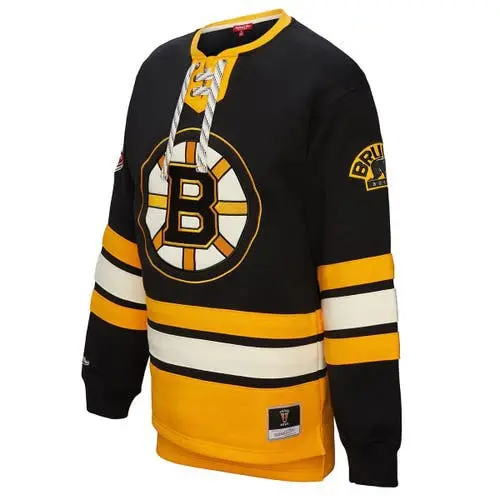 Mitchell & Ness Boston Bruins Heritage Lace-up Pullover Sweatshirt