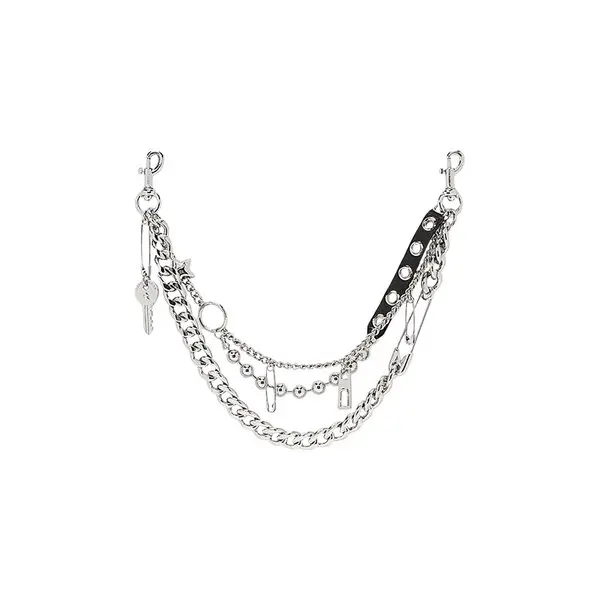Marc Jacobs Grommet Charm Chain Shoulder Strap 'nickel - Silver