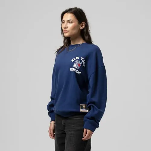 Mitchell & Ness New York Rangers Vintage Crewneck Sweatshirt - Blue