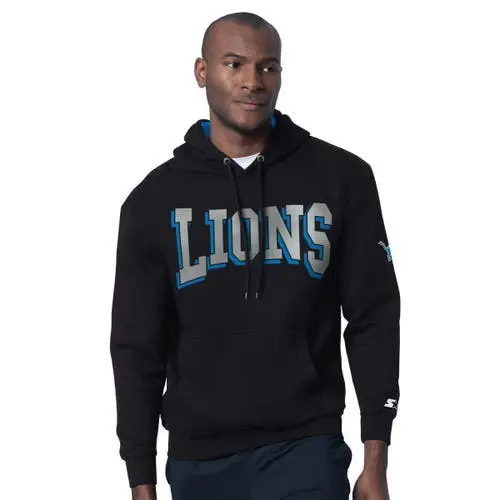 STARTER Detroit Lions Thursday Night Gridiron Hoodie - Black