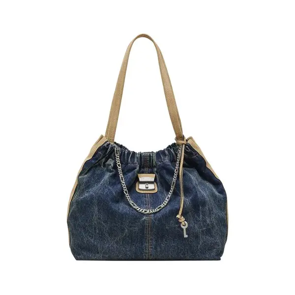 Marc Jacobs Denim Suede Cristina Tote Bag 'dark Wash - Blue