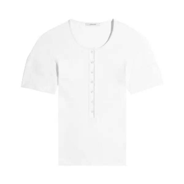 LEMAIRE Fitted Henley Shirt 'milk - White