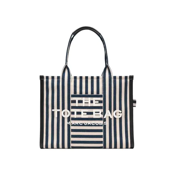 Marc Jacobs Stripe Canvas Large Tote Bag Sea - Blue
