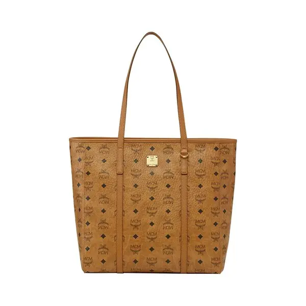 Mcm Toni Vi Shopper Medium Bag 'cognac - Tan