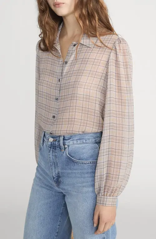 FRAME The Plaid Staple Silk Shirt