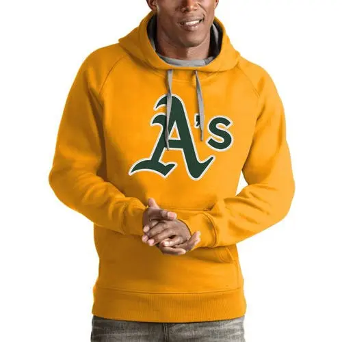 ANTIGUA Oakland Athletics Victory Pullover Team Logo Hoodie - Gold