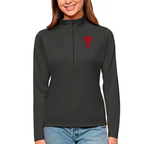 ANTIGUA Philadelphia Phillies Tribute Quarter-zip Pullover Top
