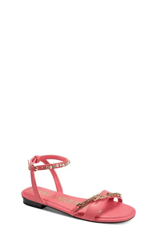 Karl Lagerfeld Paris Christiano Ankle Strap Sandal - Sunset Coral