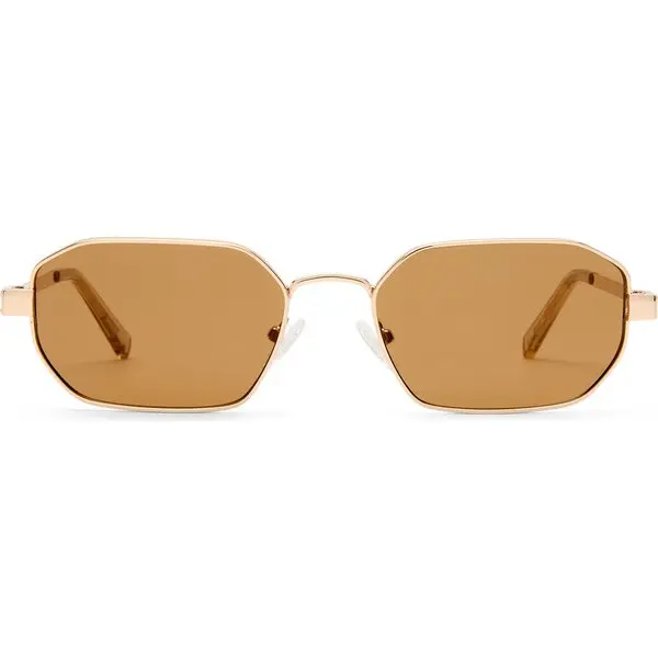 Le Specs Mythic 57mm Square Sunglasses - Gold/light Brown Mono