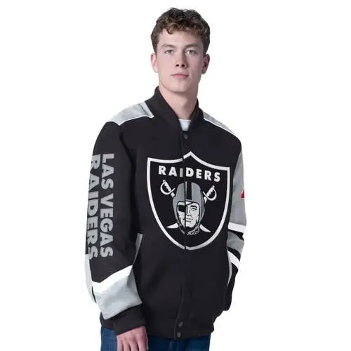 G-III SPORTS BY CARL BANKS Las Vegas Raiders Prime Time Full-zip Racing Jacket - Black