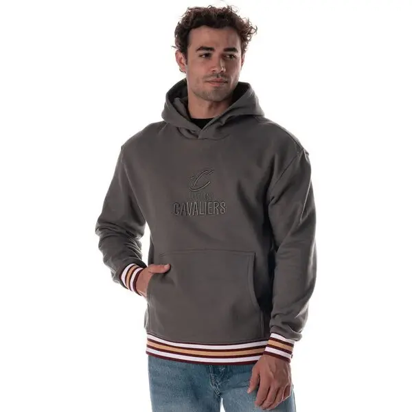 THE WILD COLLECTIVE Cleveland Cavaliers Premium Ribbed Hoodie - Charcoal