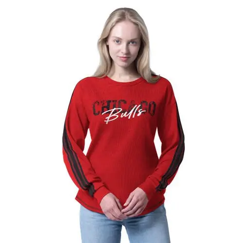 G-III 4HER BY CARL BANKS Chicago Bulls Advantage Tri-blend Long Sleeve T-shirt - Red
