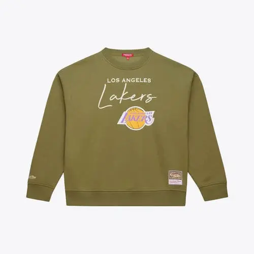 Mitchell & Ness Los Angeles Lakers Lightweight Script Sweatshirt