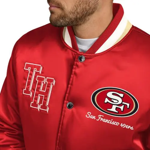Tommy Hilfiger San Francisco 49ers Dante Full-snap Satin Jacket - Scarlet