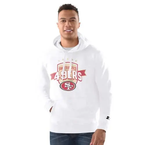 STARTER San Francisco 49ers Vintage Pullover Hoodie By - White