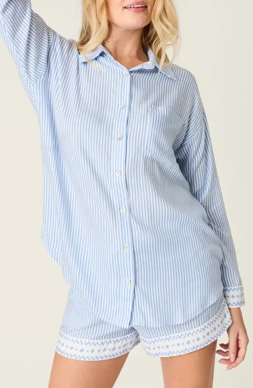 PJ Salvage Frutta Fresca Button-up Pajama Top - Cornflower
